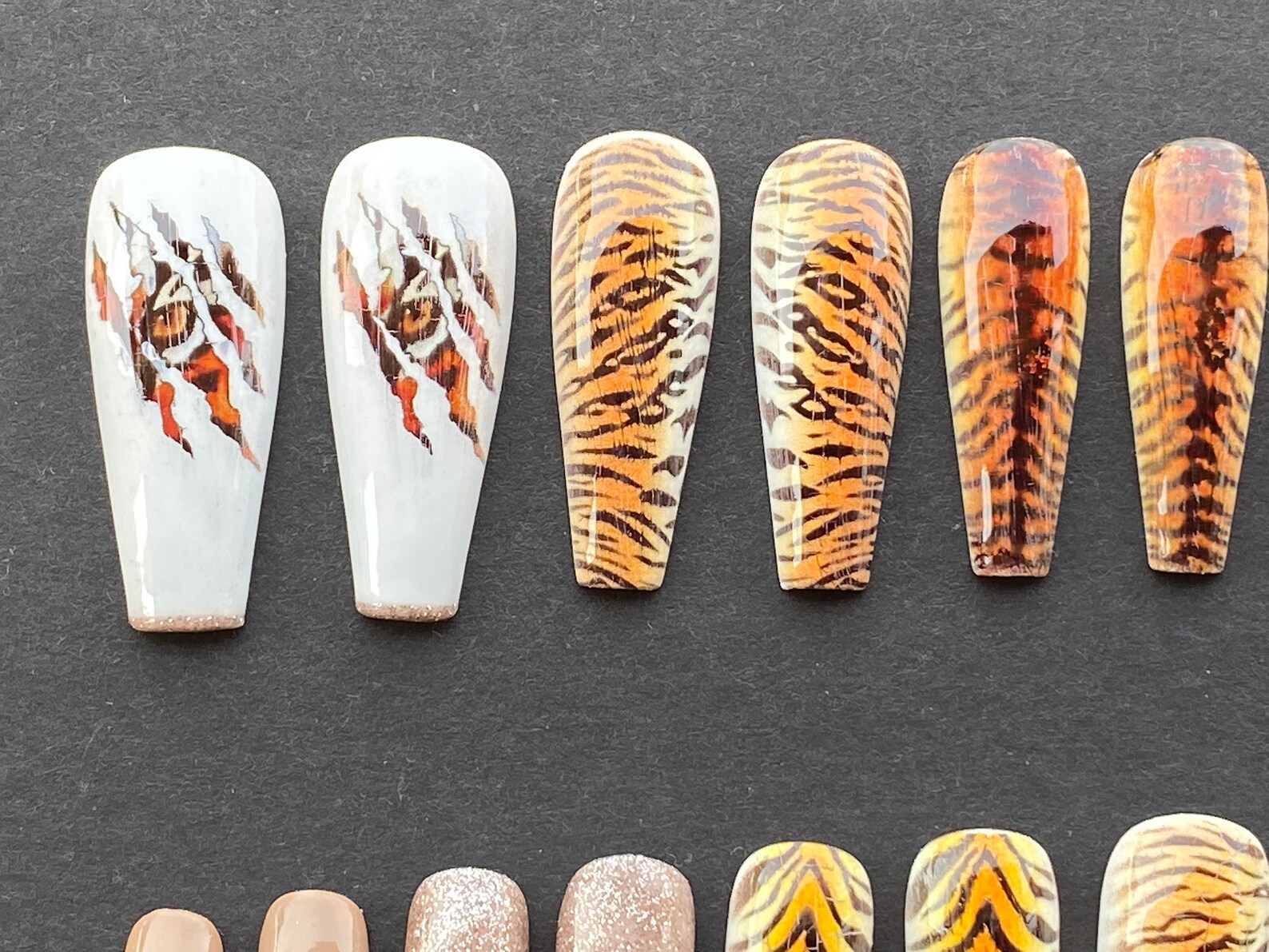 Tiger Slash set of press on nails | Etsy