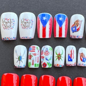 Puerto Rico Set of Press on Nails - Etsy