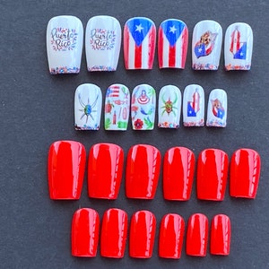 Puerto Rico Set of Press on Nails - Etsy