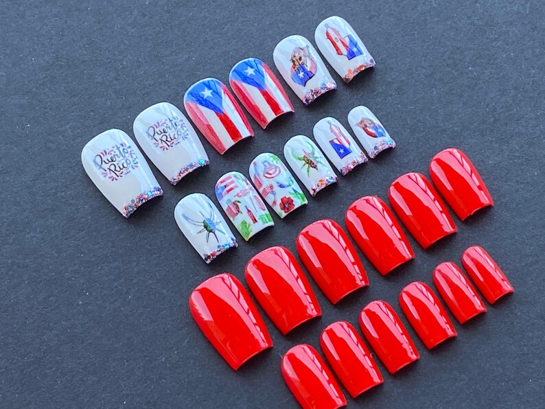 Puerto Rico Set of Press on Nails - Etsy