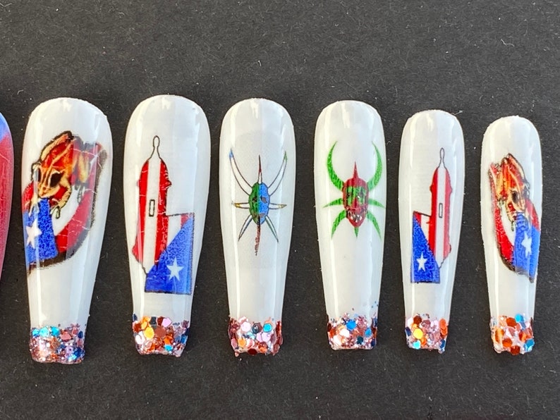 Puerto Rico Set of Press on Nails - Etsy
