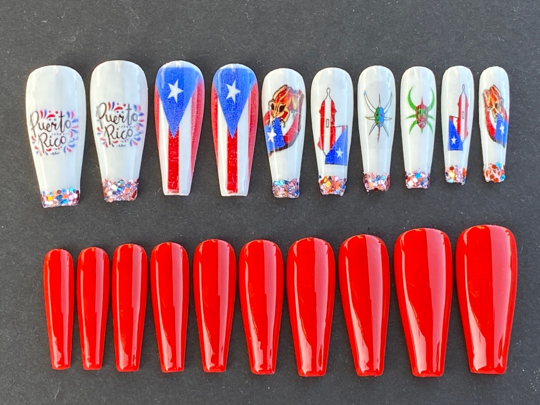 Puerto Rico Set of Press on Nails - Etsy