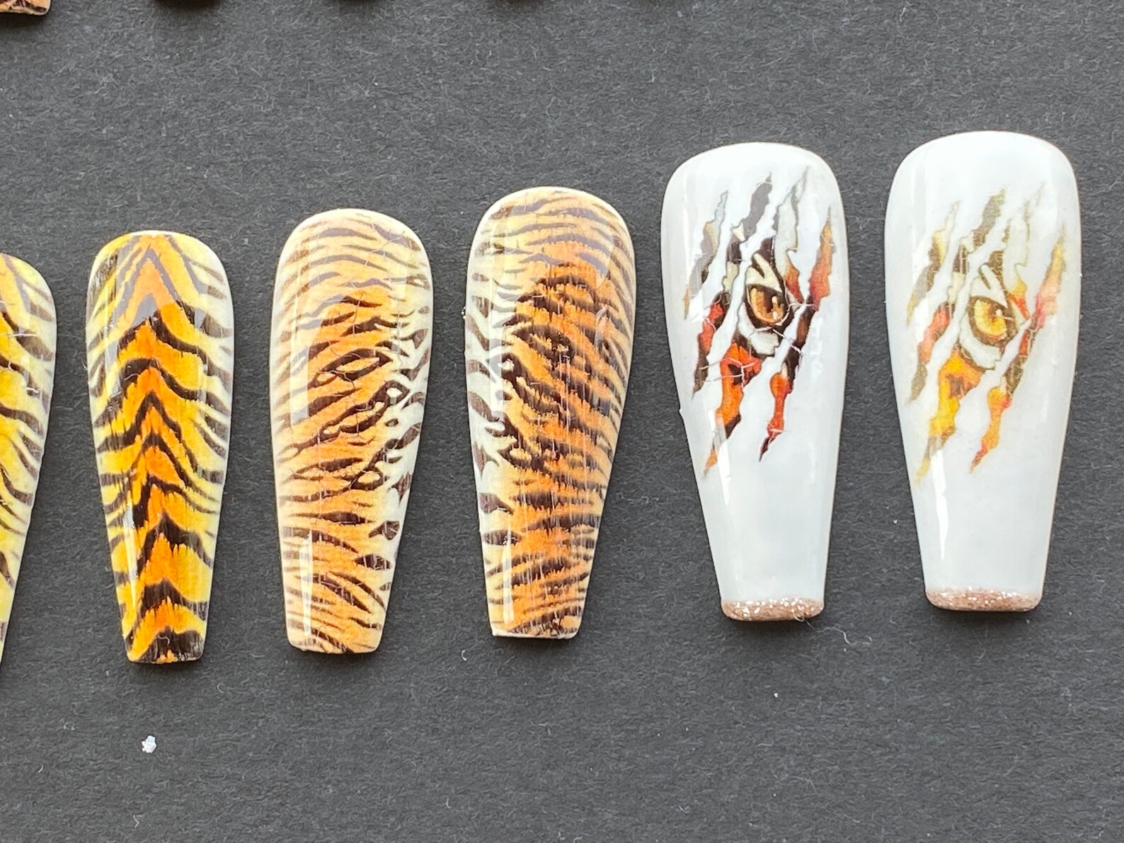 Tiger Slash set of press on nails | Etsy
