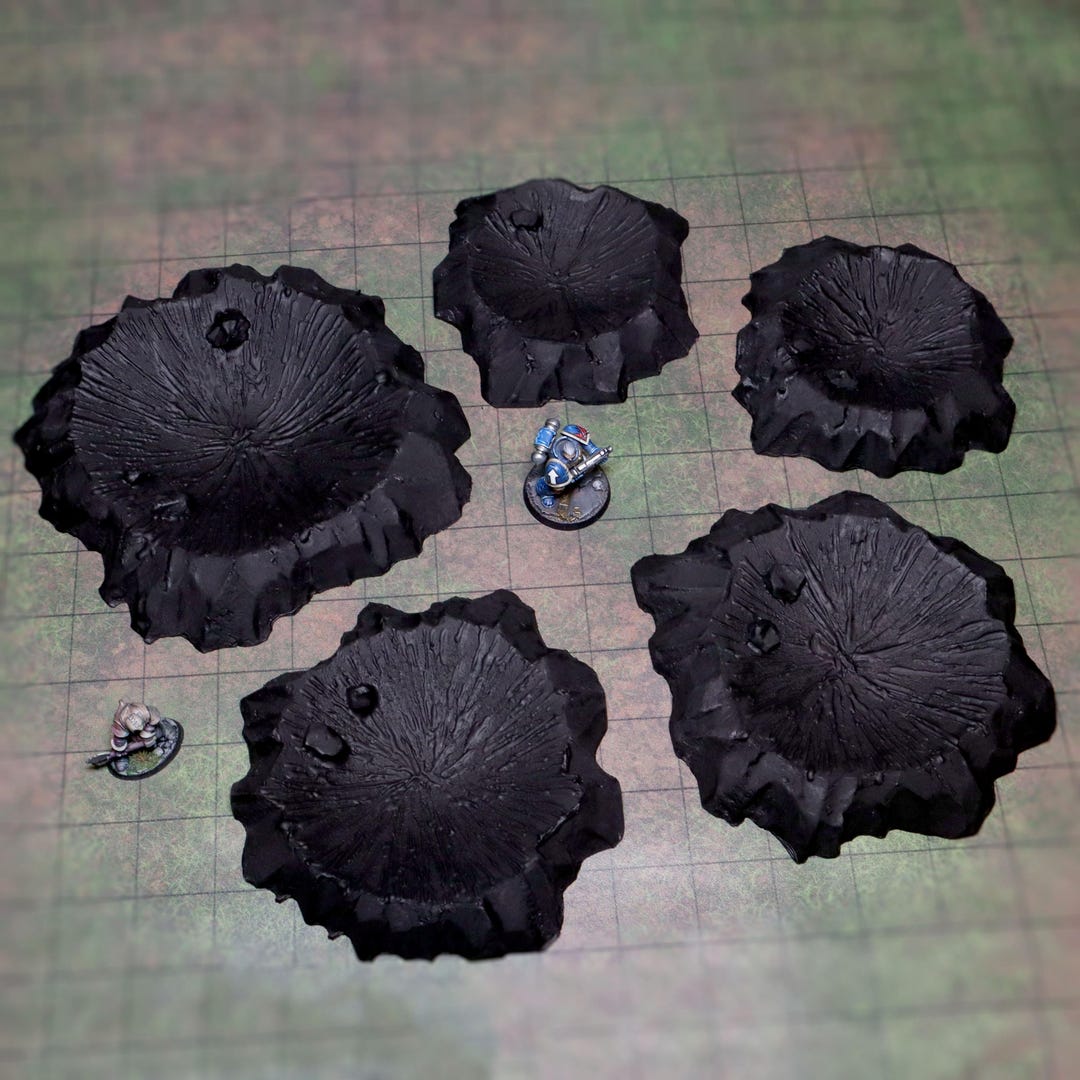 Blast Craters Scatter Terrain | Unpainted RPG & Wargame Terrain - Etsy