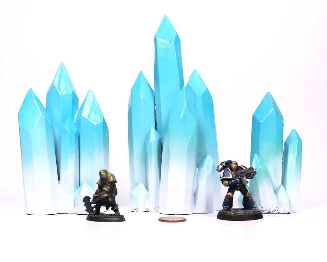 Teal Ice Crystal Terrain, Handmade Wargaming Scenery - Etsy
