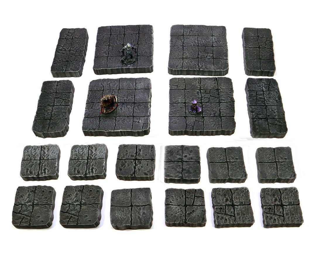 20 Stone Cave Dungeon Tiles handmade Tabletop Terrain for Dnd D&D ...