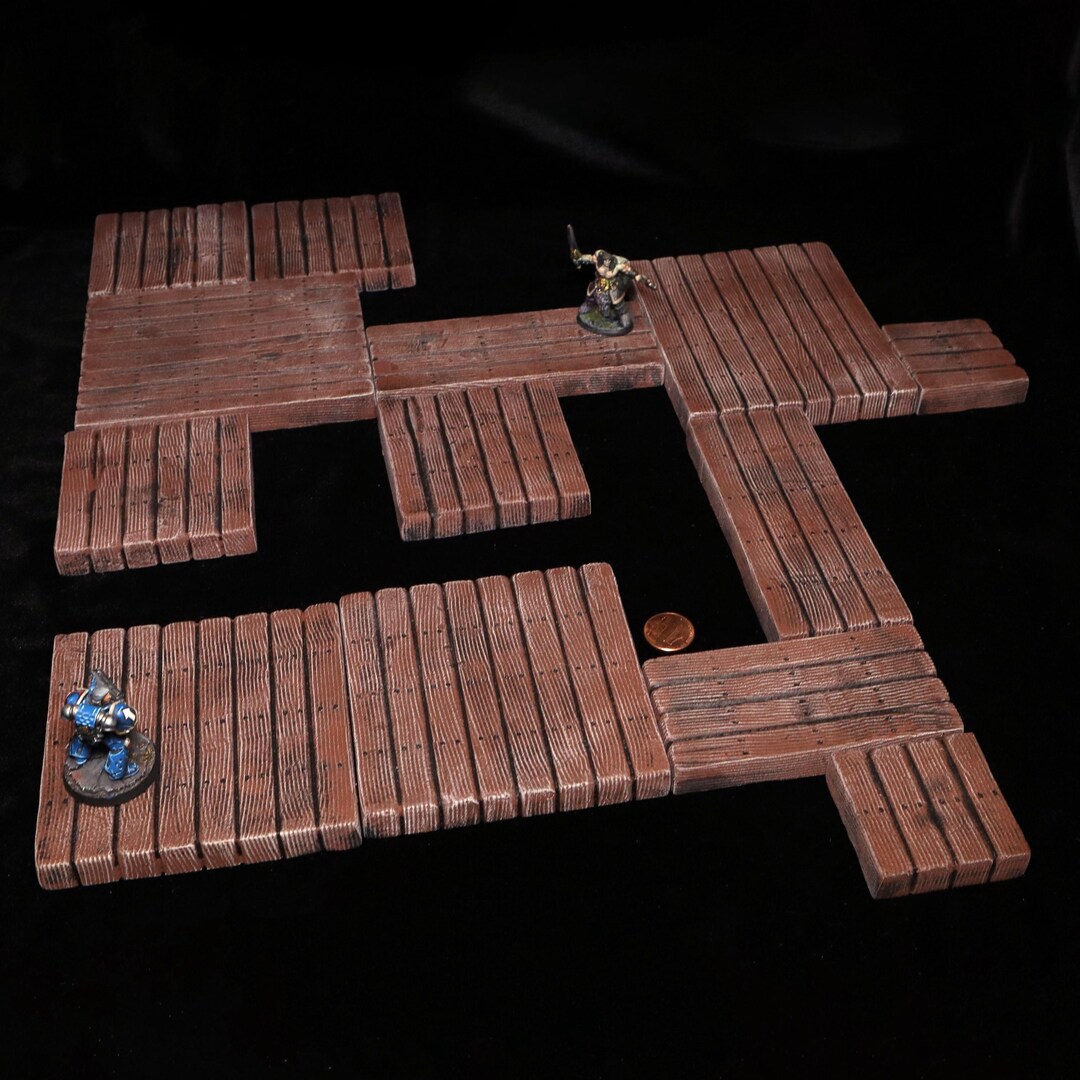 Ready to Ship – Wooden Dungeon Tiles | RPG Scenery & Wargame Terrain - Etsy