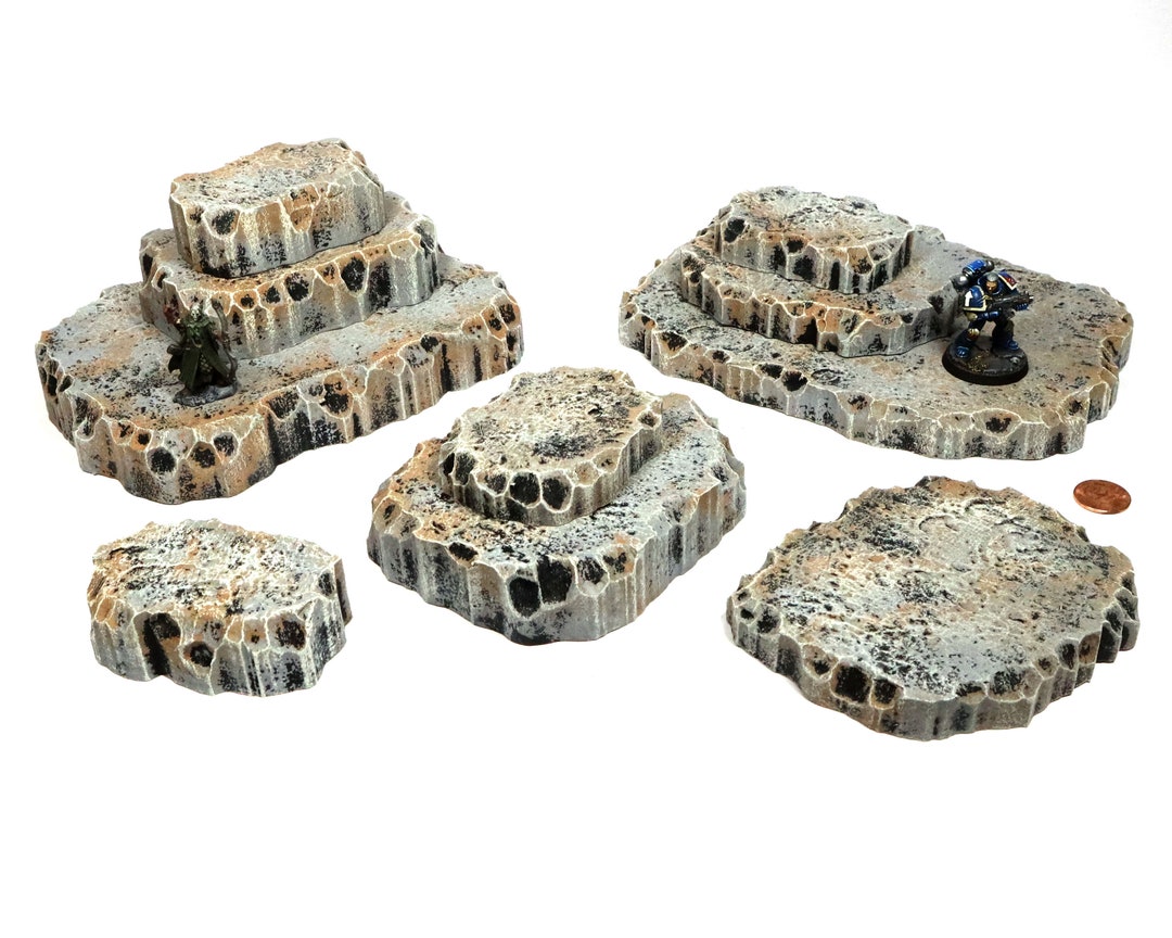 Handmade Stone Gray Rock Stacking Modular Hills Set - Premium Terrain ...