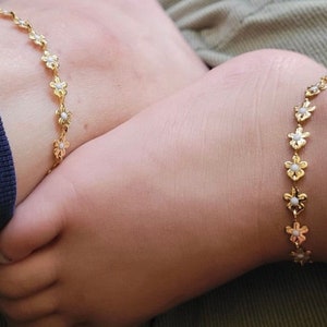 Baby Anklet, Girl Flower Anklet, Kids Anklet-gold Anklet-chain Anklet ...