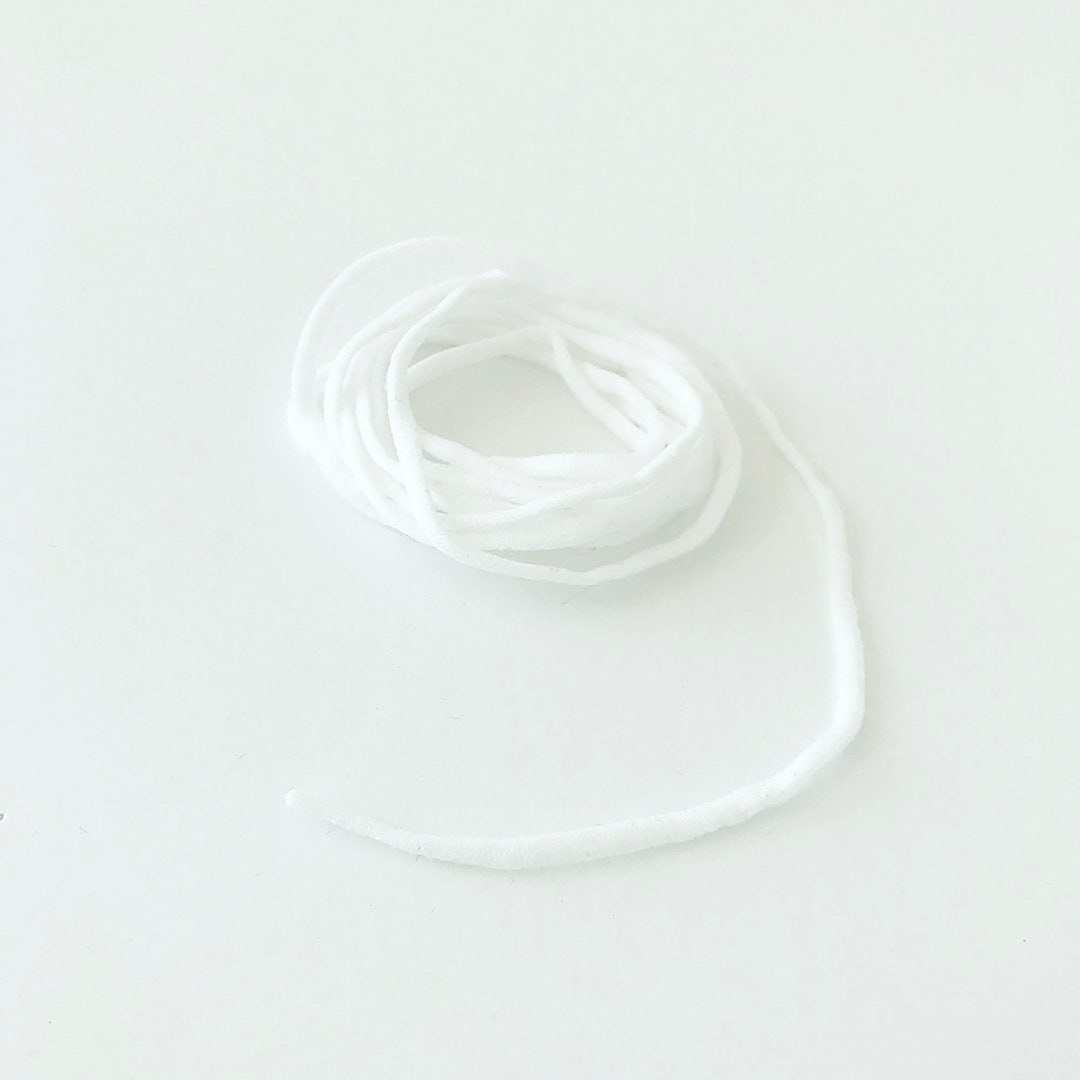 Face Mask Round Elastic, 1/8 Inch White Round Elastic by the Yard, DIY ...