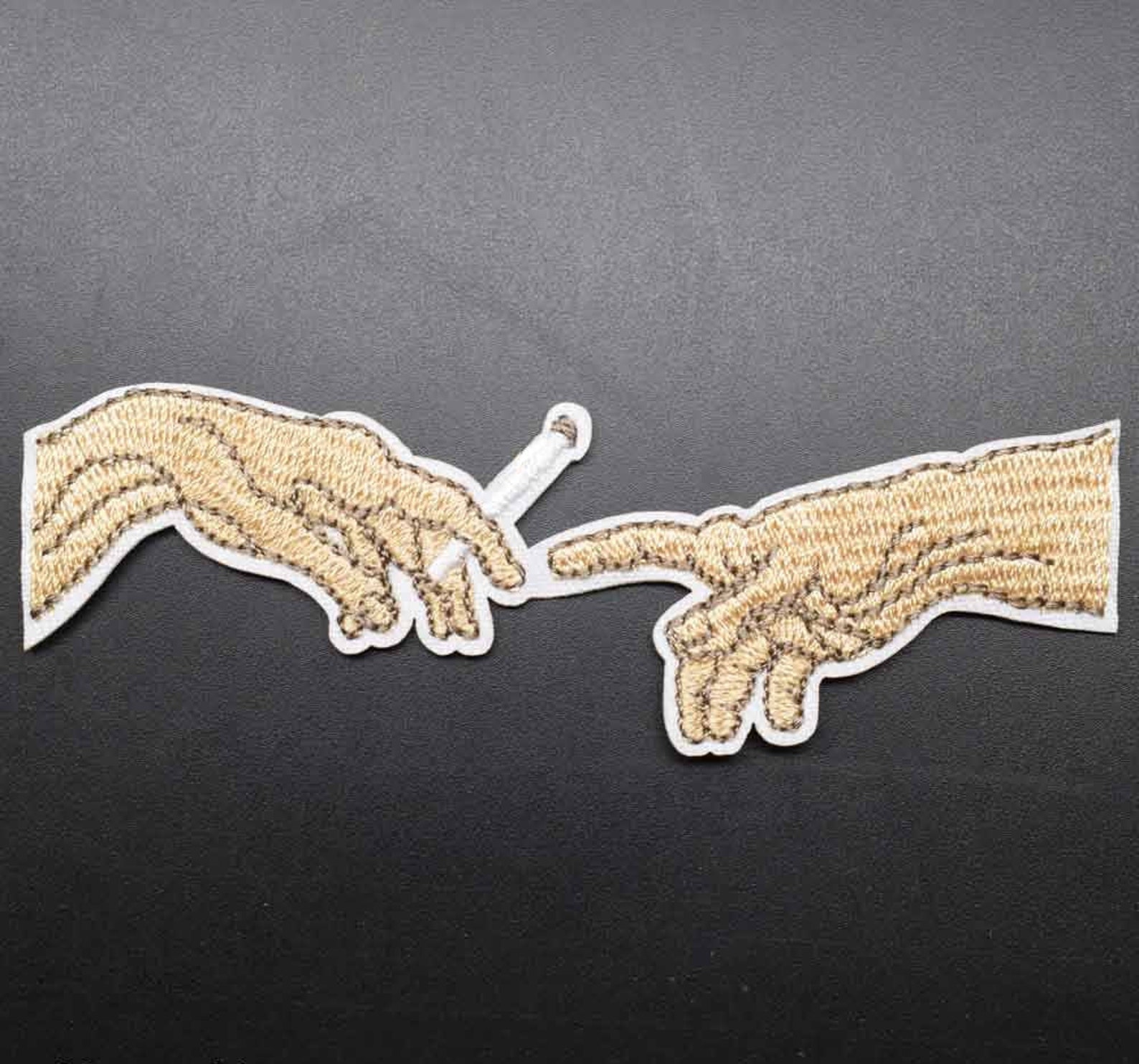 God Passing Joint Iron On Patch Michelangelo Hands Etsy