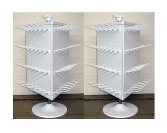 3 Sided White Plastic Counter Top Peg Board Spinner Rack Display With ...