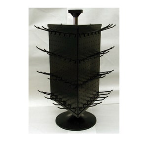 3 Sided Black Plastic Counter Top Peg Board Spinner Rack Display With ...