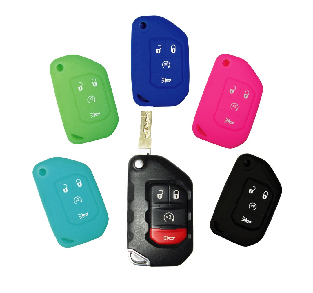 Key Fob Keyless Entry Rubber Remote Cover Fits Jeep Wrangler 2018 2019 ...