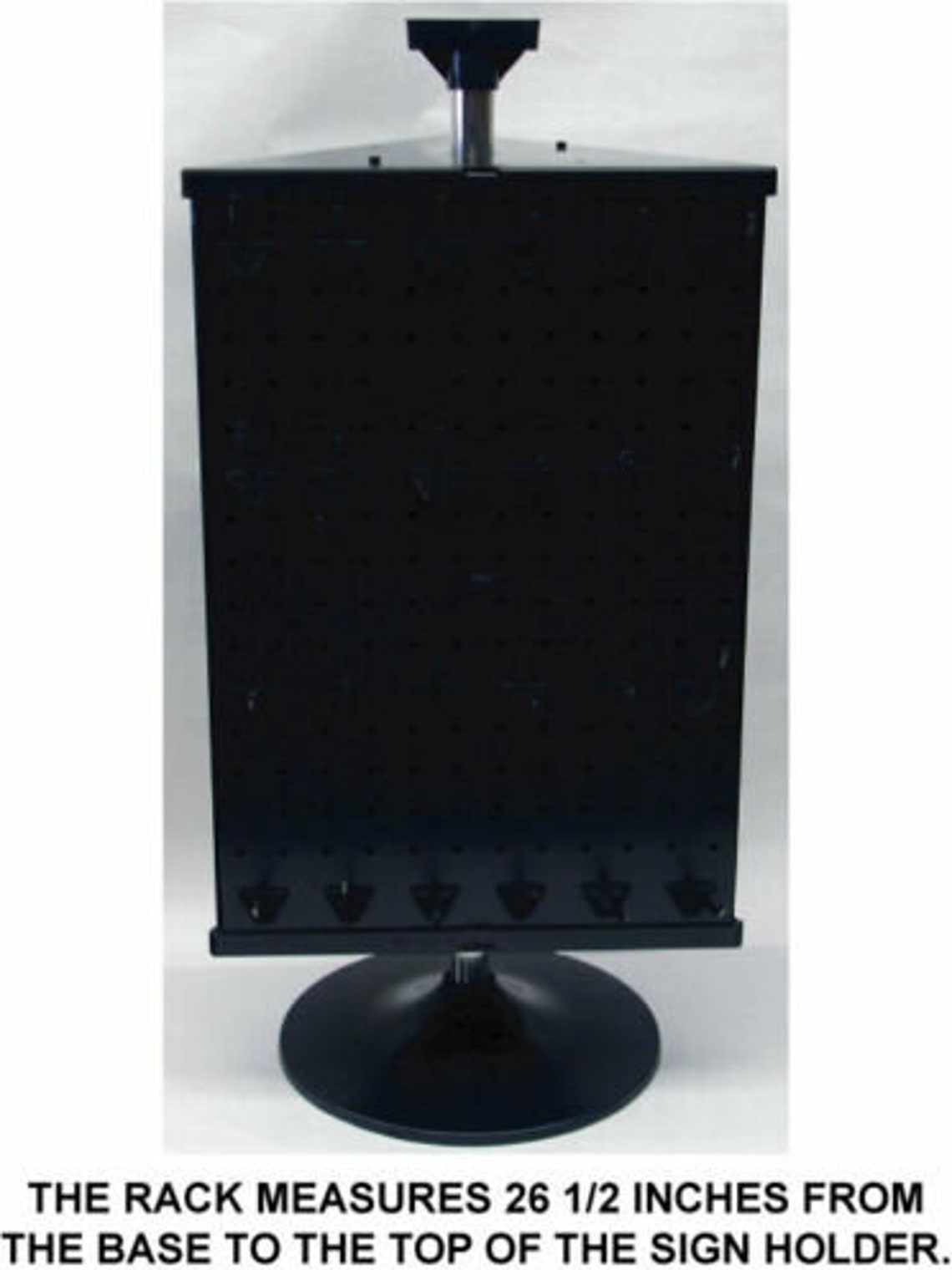 A 3 Sided Black Plastic Counter Top Peg Board Spinner Rack Display With ...