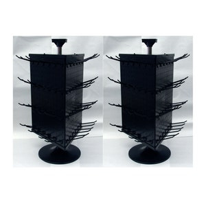 Two - 3 Sided Black Plastic Counter Top Peg Board Spinner Rack Displays ...
