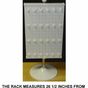 2 Sided White Plastic Counter Top Peg Board Spinner Rack Display ...