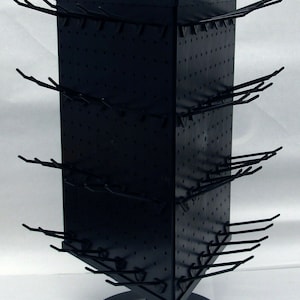 Two - 3 Sided Black Plastic Counter Top Peg Board Spinner Rack Displays ...
