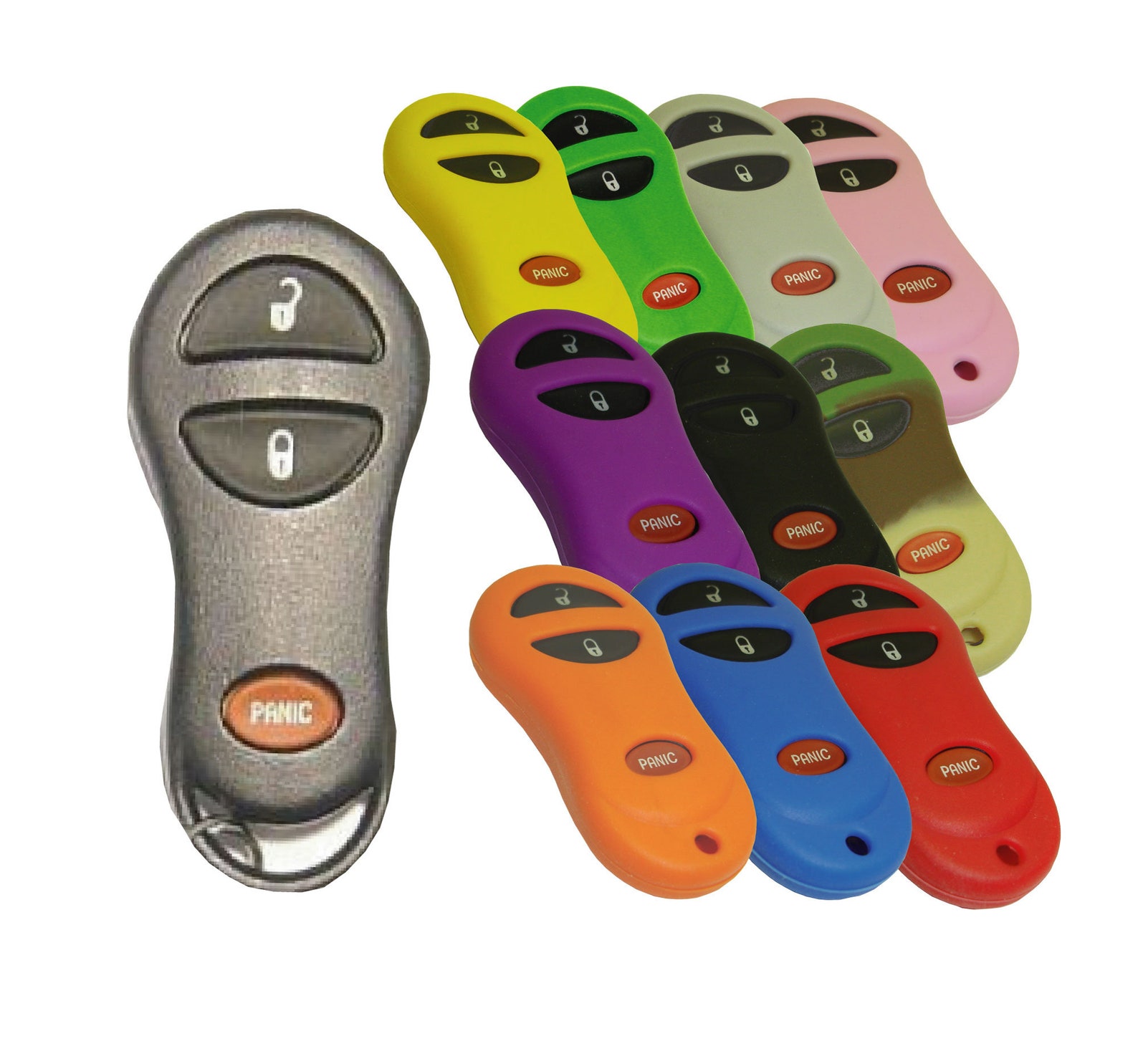 Keyless Entry Remote Rubber Key Fob Cover Fits Dodge Chrysler JEEP RAM ...