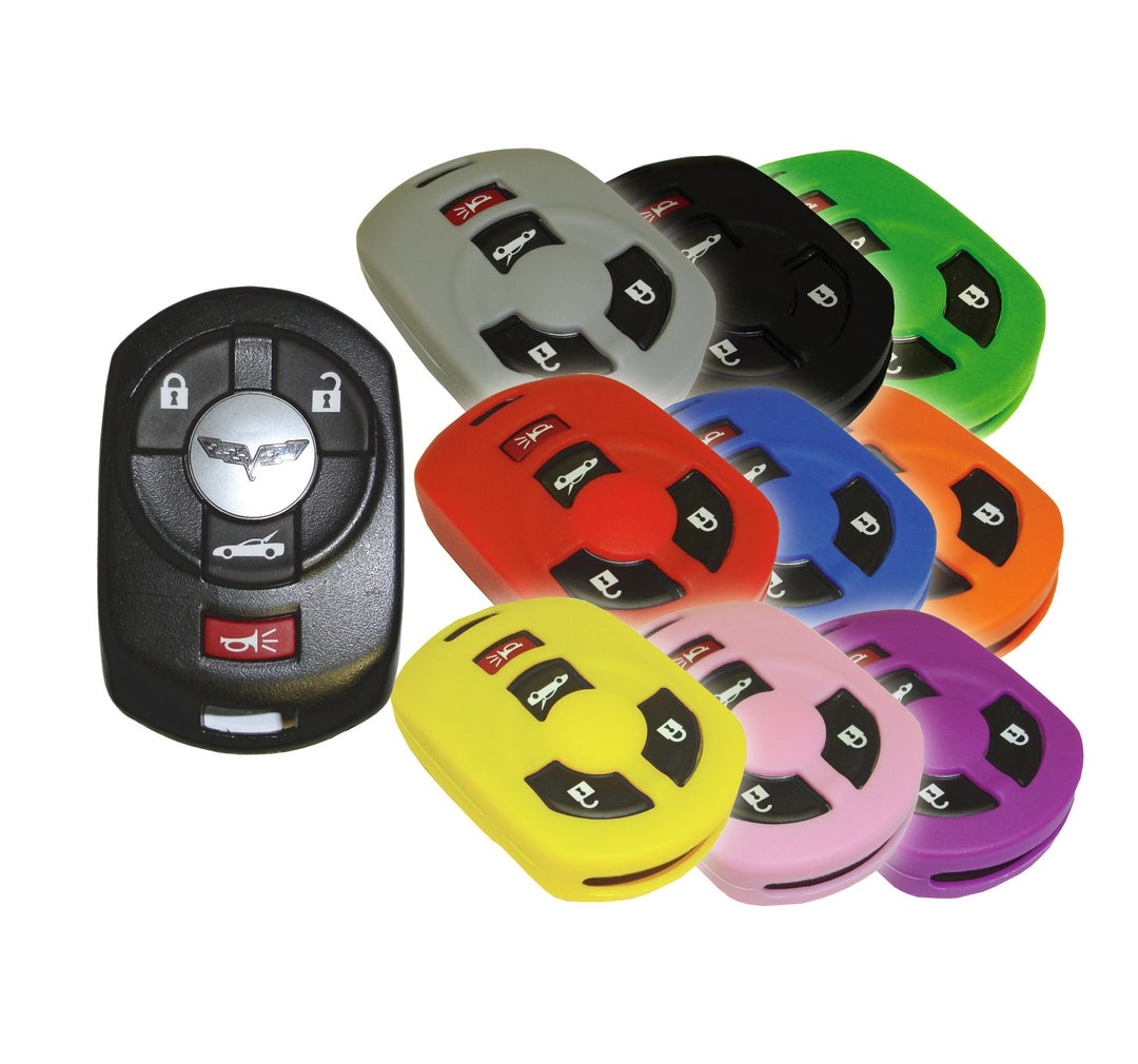 Keyless Entry Key Fob Remote Rubber Cover Fits Corvette Chevrolet Vette ...