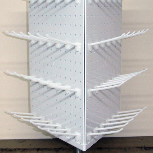 3 Sided White Plastic Counter Top Peg Board Spinner Rack - Etsy