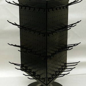 3 Sided Black Plastic Counter Top Peg Board Spinner Rack Display With ...