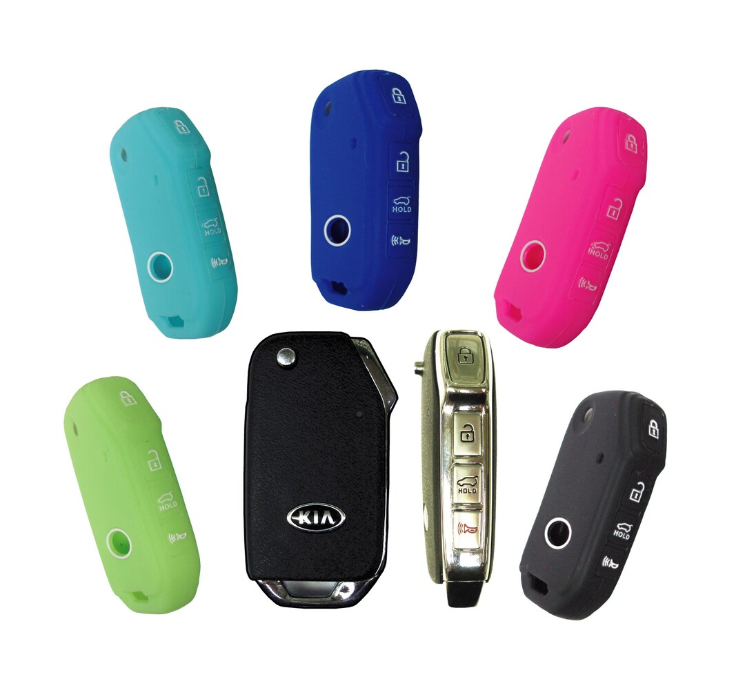 2-pack Keyless Entry Flip Key Fob Rubber Remote Cover Fit Kia Flip Key ...