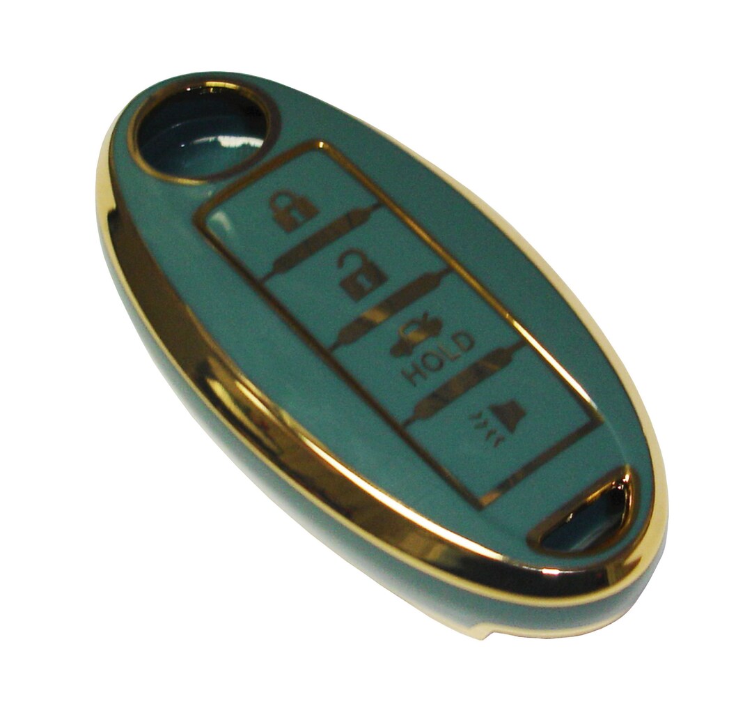 TPU Plastic Keyless Entry Key Fob Remote Cover Slate Blue With Gold ...