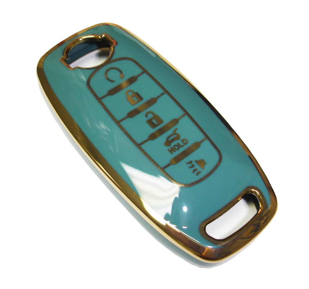 TPU Plastic Keyless Entry Key Fob Remote Cover Slate Blue With Gold ...