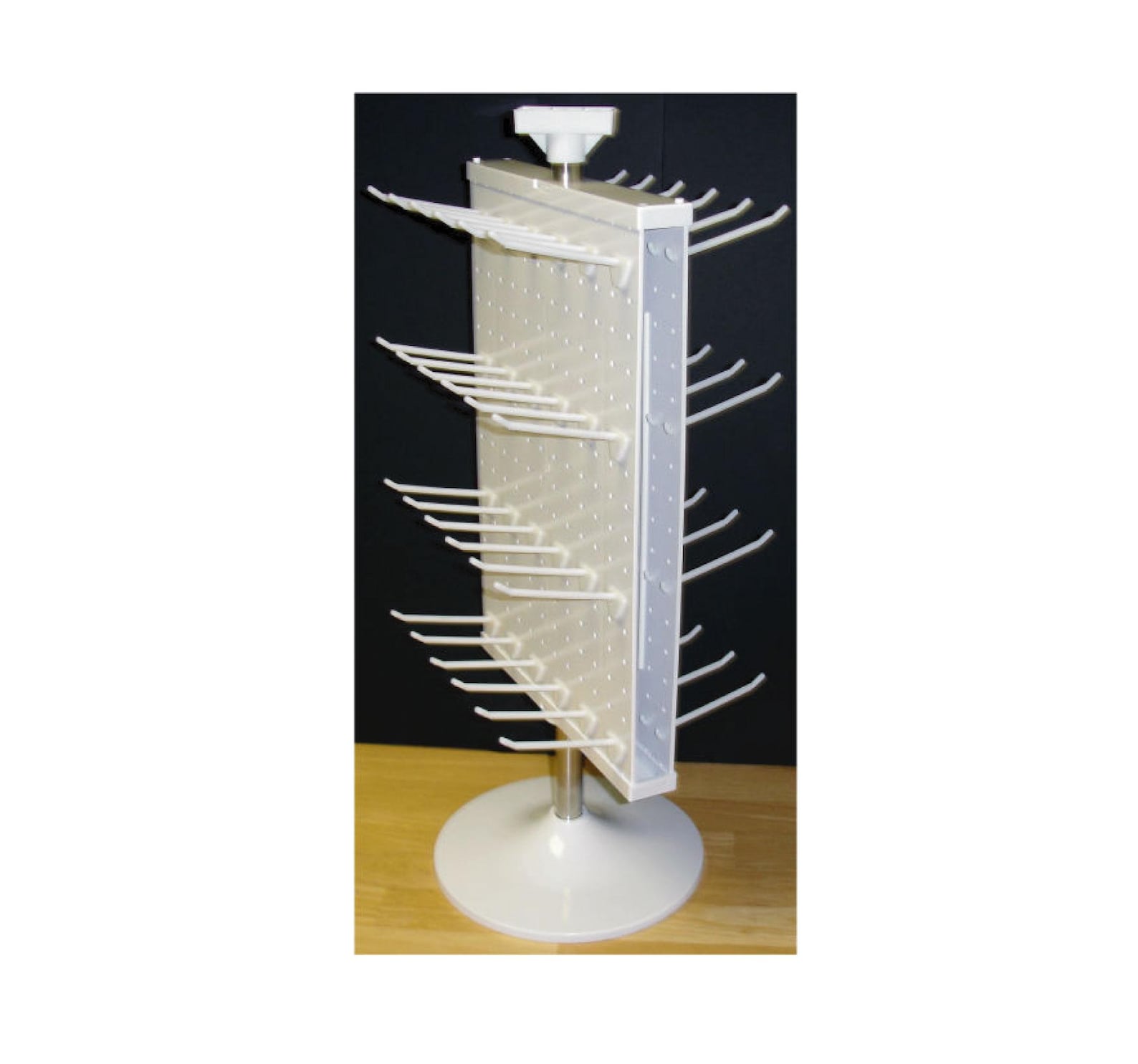 A 2 Sided White Plastic Countertop Pegboard Spinner Vendor Display Rack ...