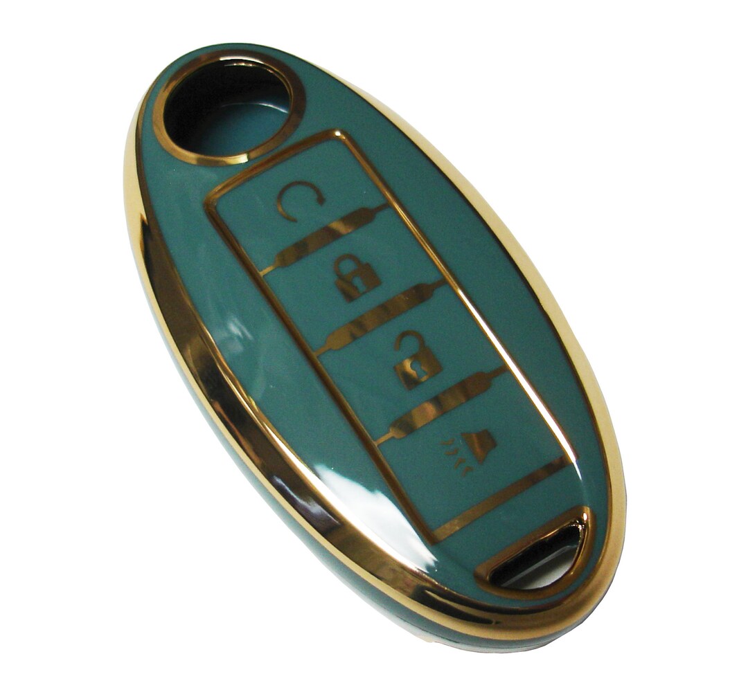 TPU Plastic Keyless Entry Key Fob Remote Cover Slate Blue With Gold ...