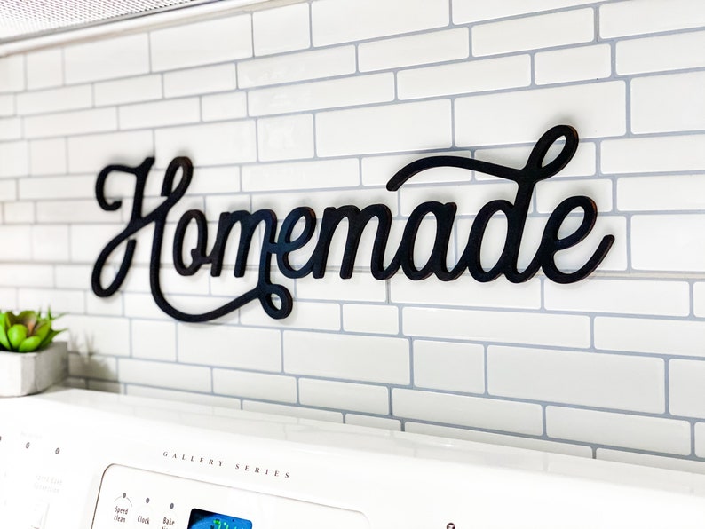 Homemade Word Cutout Kitchen Decor Kitchen Wall Art Modern | Etsy