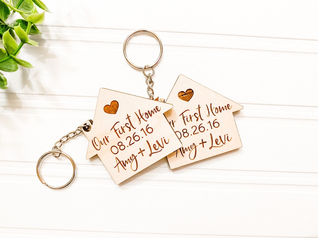 Set of 2 Custom Keychains Personalized Homeowner Keychains - Etsy