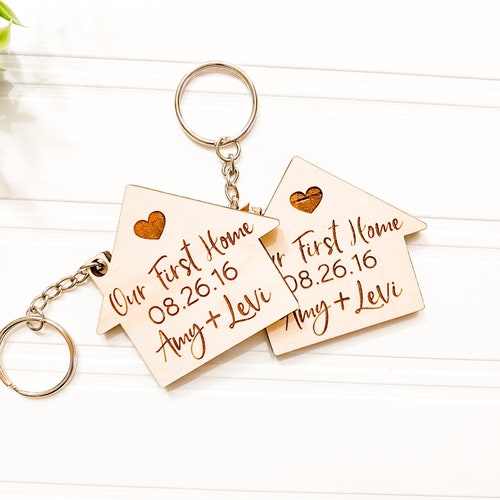 Set of 2 Custom Keychains Personalized Homeowner Keychains | Etsy