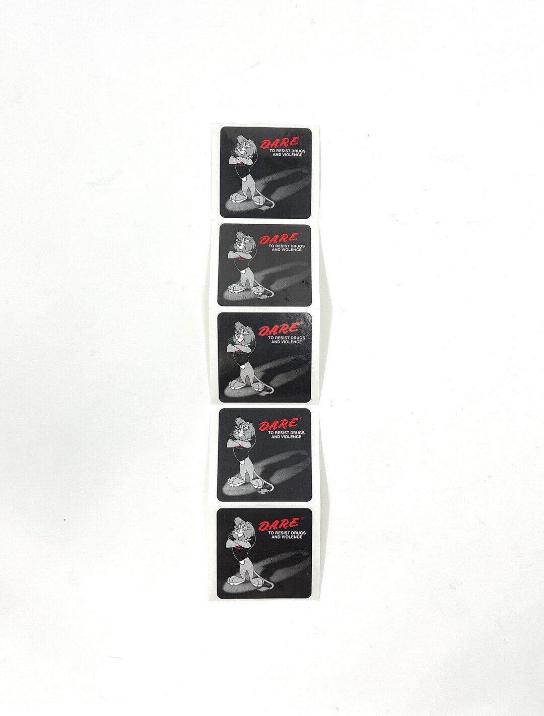 Vintage 1990s D.A.R.E Stickers - Set of 5 - Black Sticker, Red DARE ...