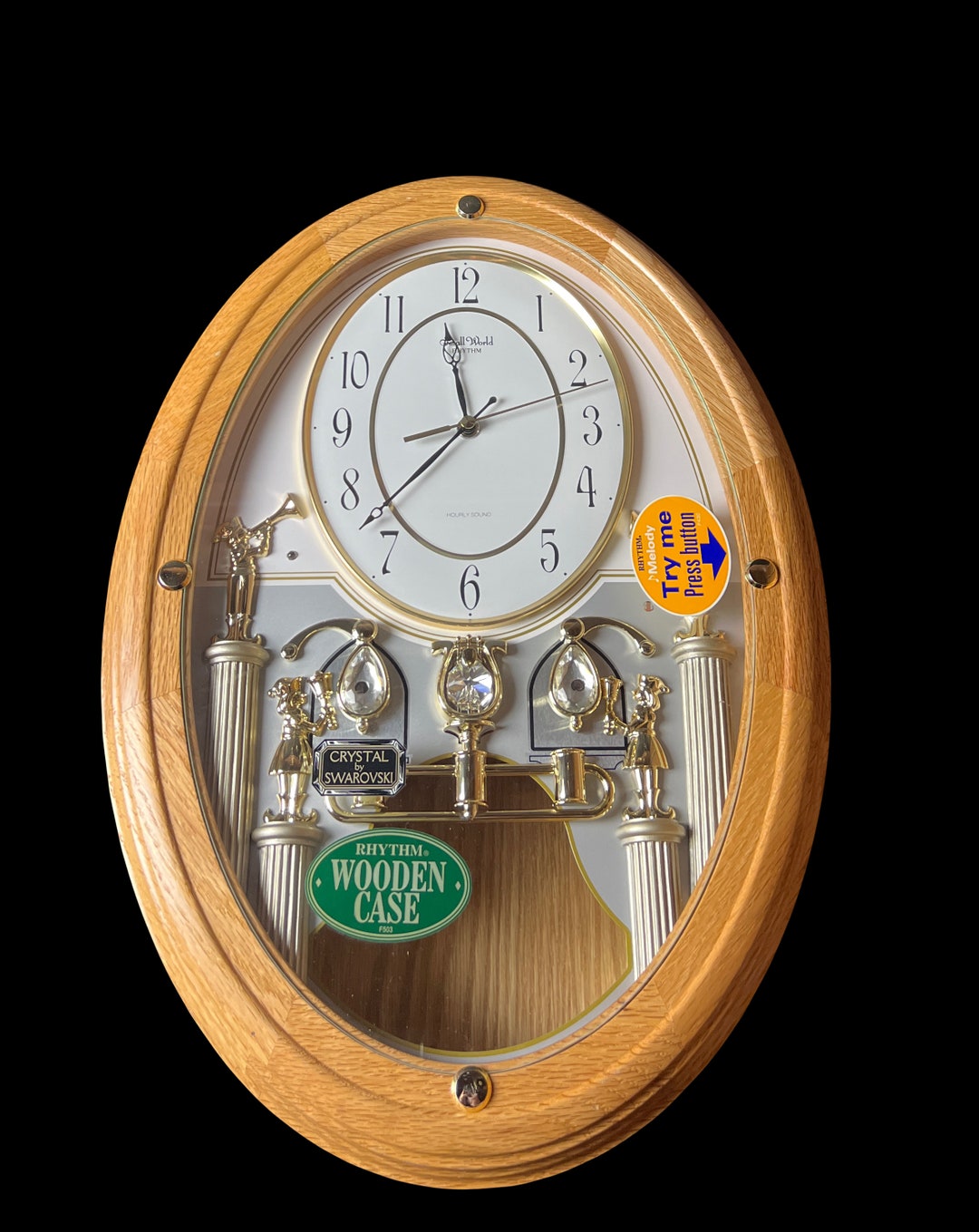 Small World Solid Oak Musical Motion Clock - Musical Motion Clock 15 ...