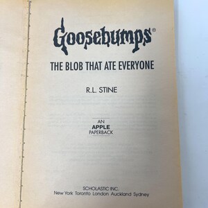 Vintage First Edition Goosebumps Book the Blob That Ate Everyone 1997 ...