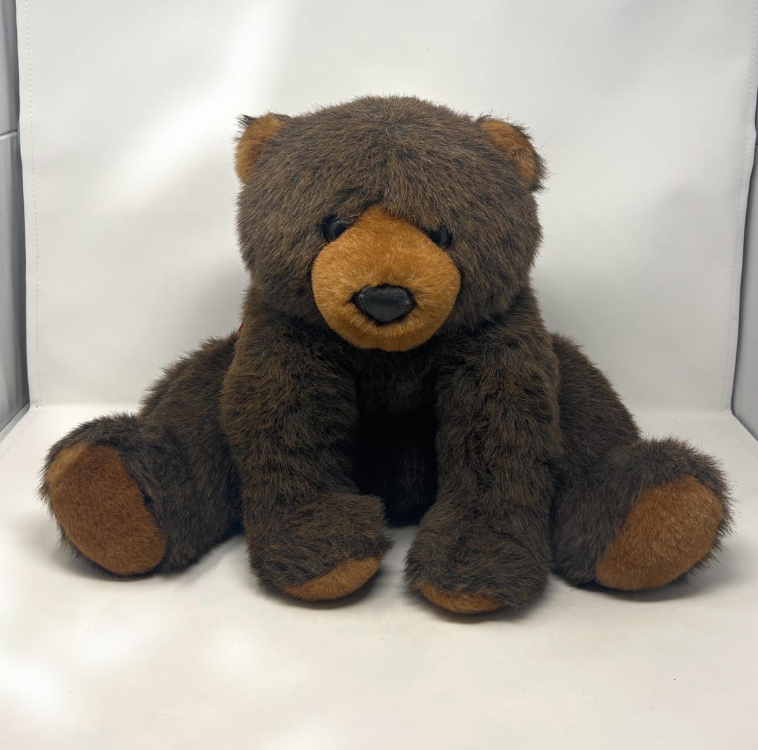 Large Vintage "bo" Bear - Applause - Teddy Bear - Sitting Plush Brown ...