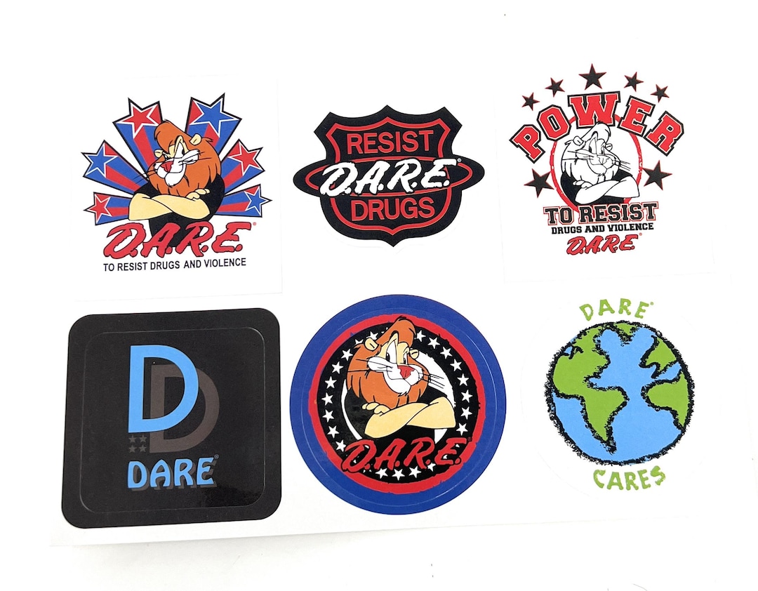 Vintage D.A.R.E Sticker Sheet - 6 Stickers per Sheet - Sale is for 1 ...