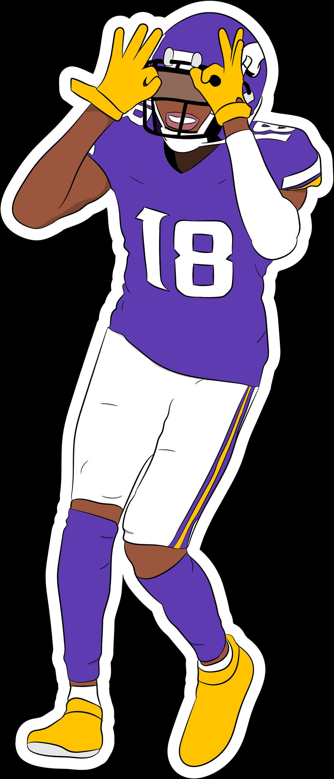 Justin Jefferson "griddy" Sticker - Etsy