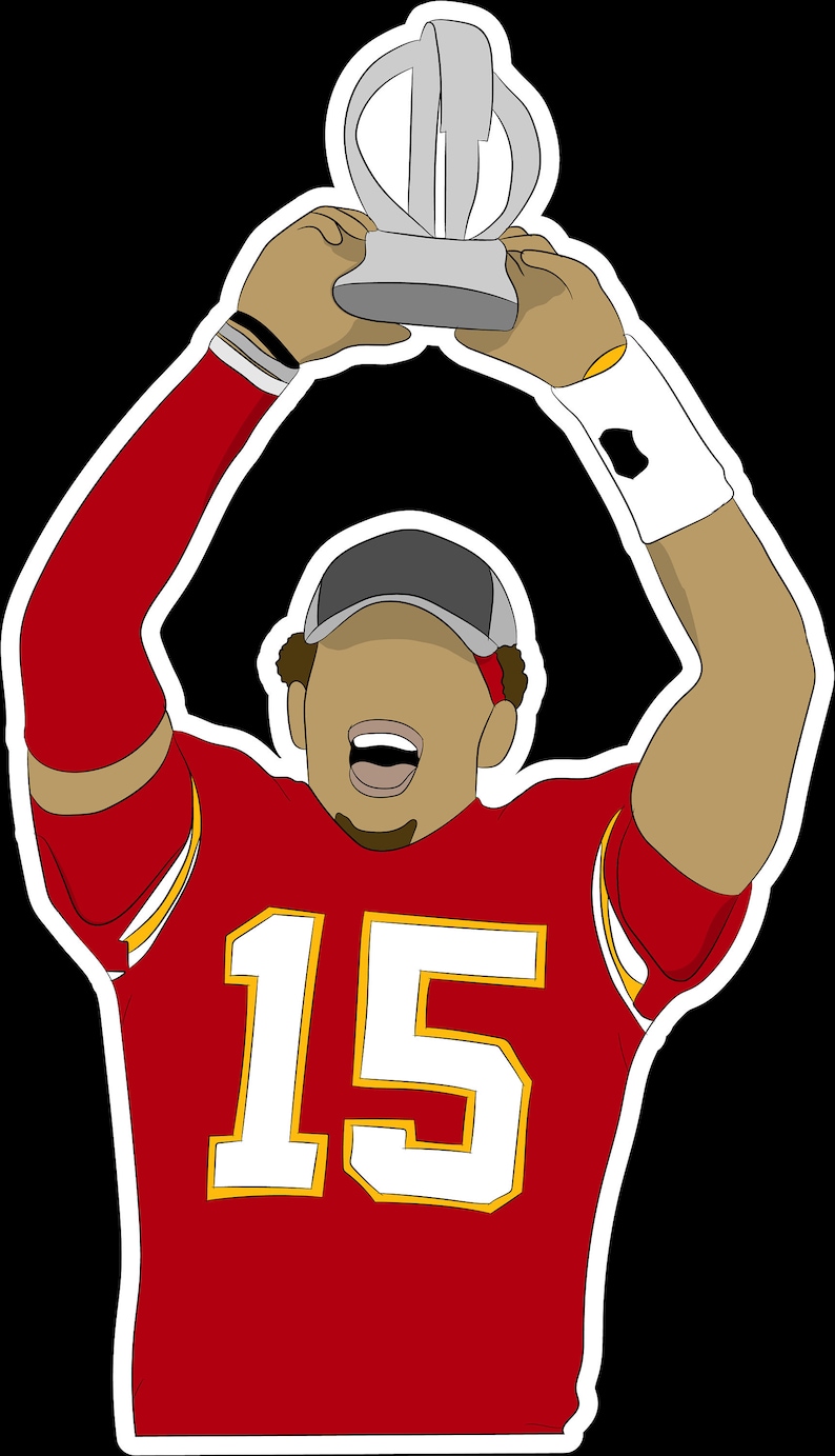 Patrick Mahomes trophy Sticker - Etsy