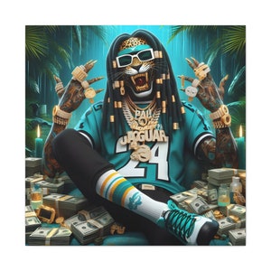 Jacksonville Jaguars Rapper Canvas, Wall Art, Poster, Artwork, Football ...