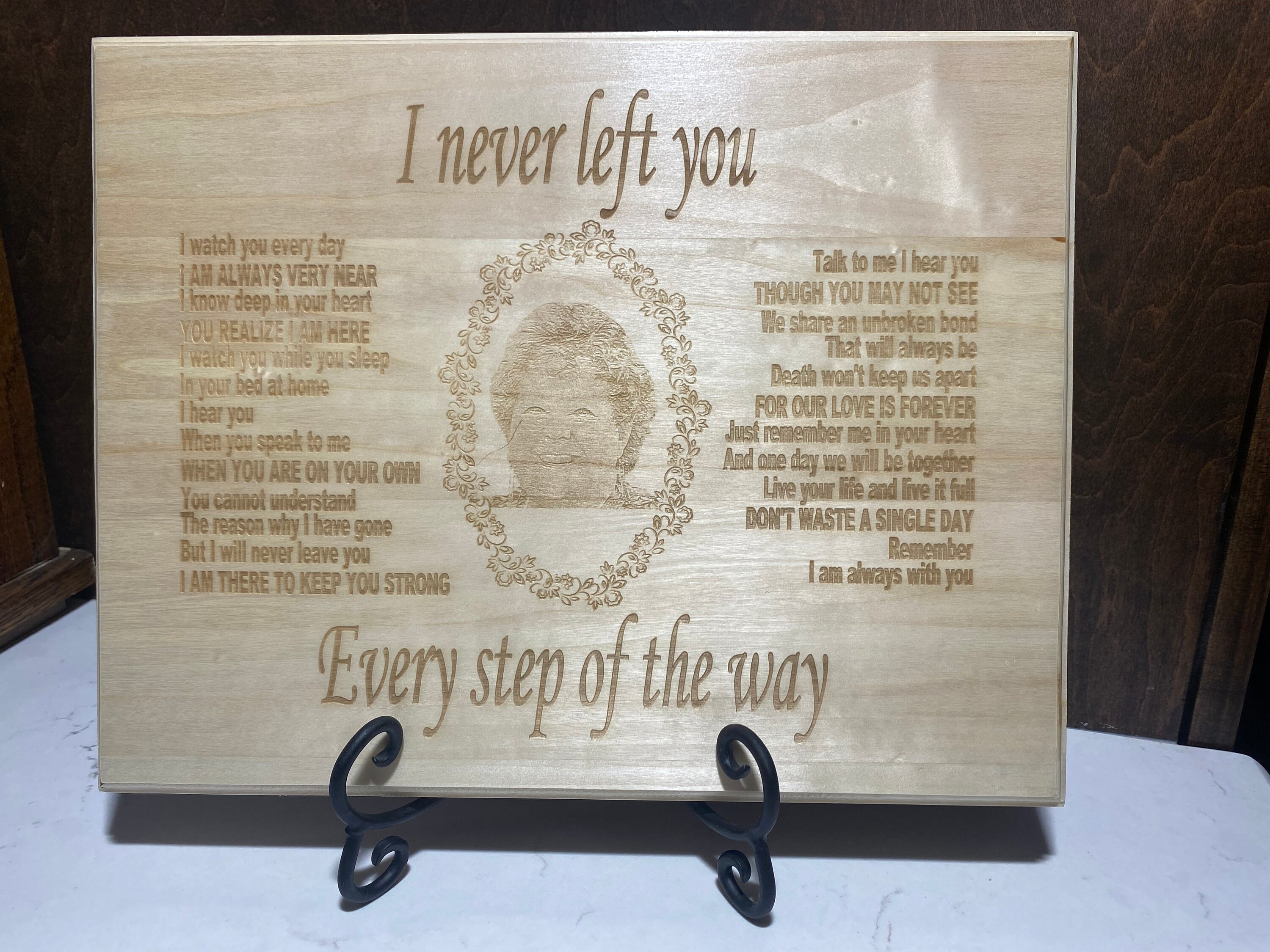 Personalized Memorial Plaque, Memorial Photo, Engraved Wooden Plaque ...