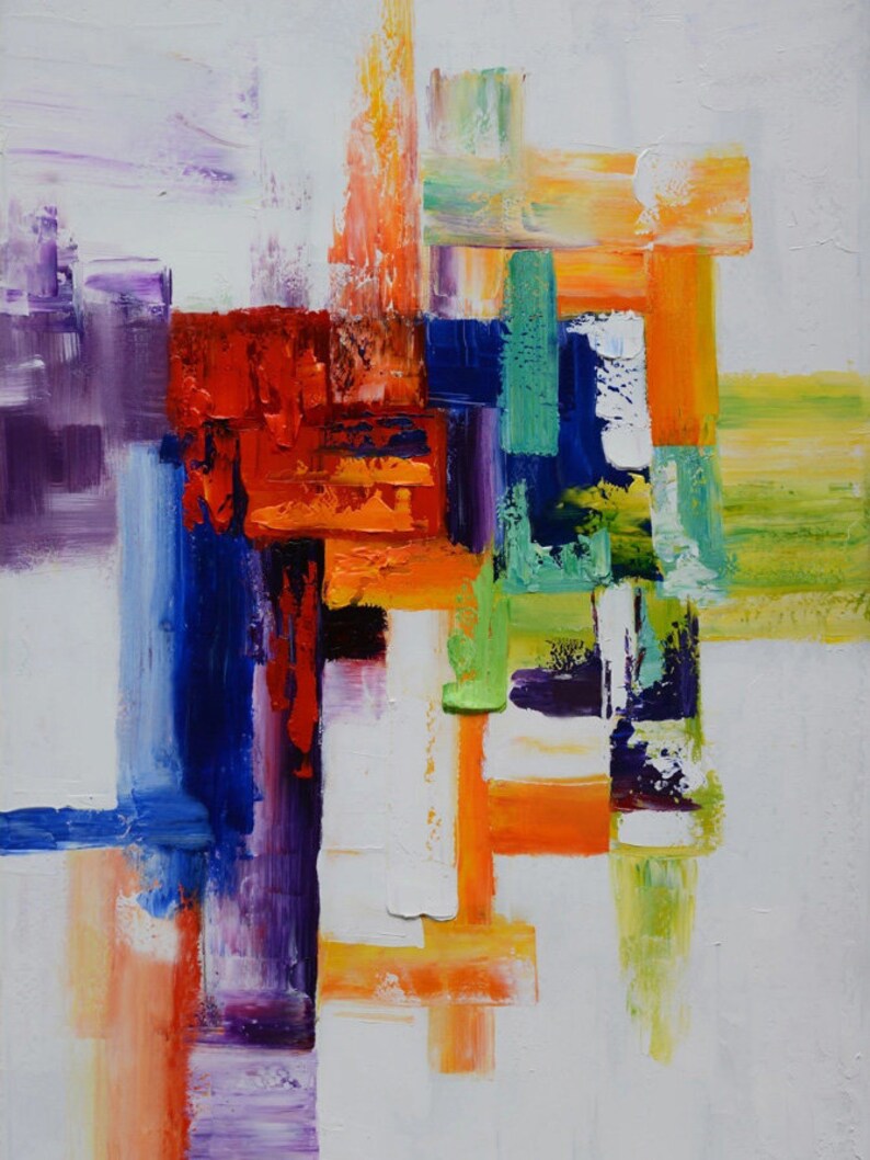 Original Colorful Abstract Art, Extra Large Abstract Painting, Canvas ...