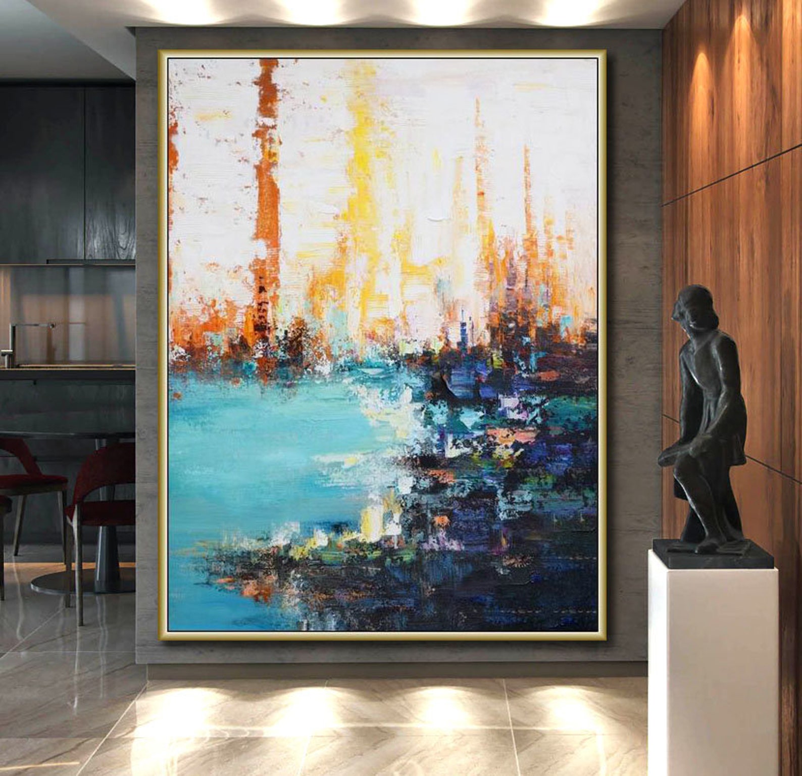 Original Contemporary Canvas Art Large Canvas Wall Art Extra - Etsy