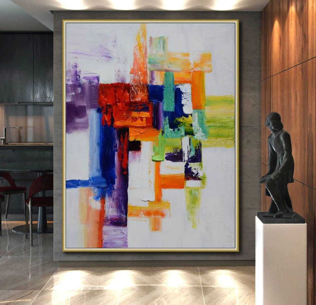 Original Colorful Abstract Art, Extra Large Abstract Painting, Canvas ...