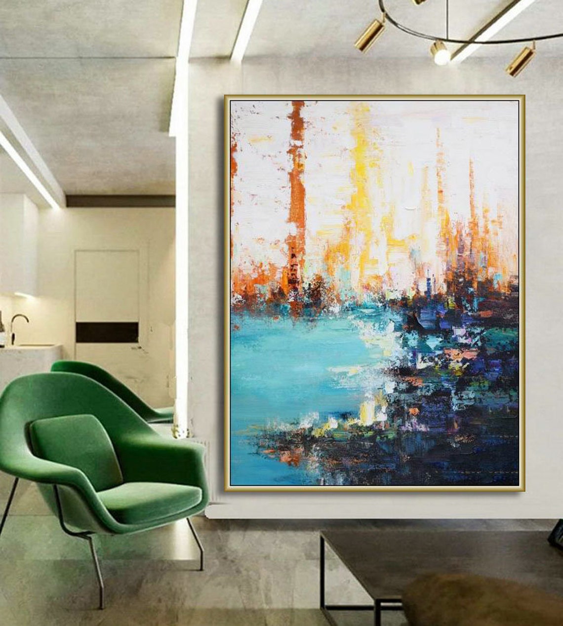 Original Contemporary Canvas Art Large Canvas Wall Art Extra - Etsy