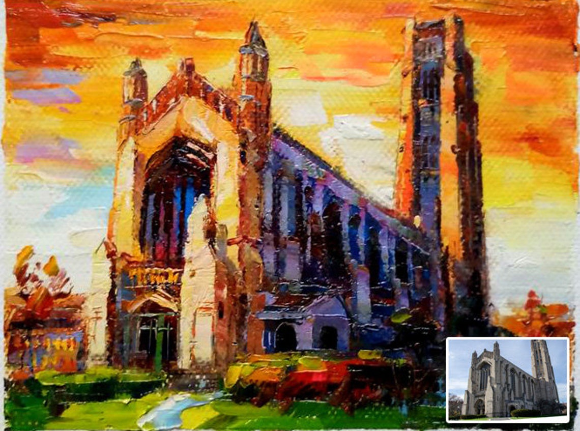 Custom Landscape Portrait Hand Painted Original Oil Painting - Etsy