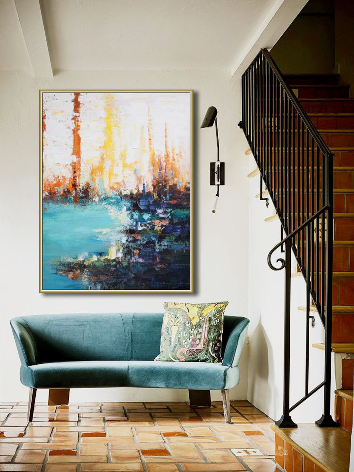 Original Contemporary Canvas Art Large Canvas Wall Art Extra - Etsy