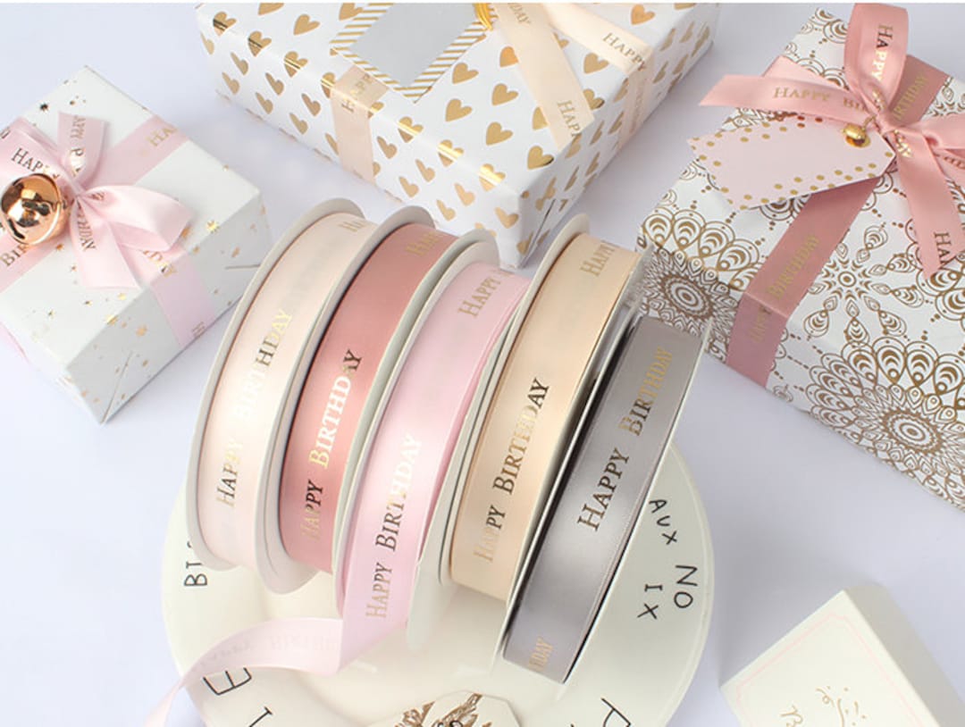 25 Yards Happy Birthday Ribbon Birthday Cake Box Decoration Ribbon ...